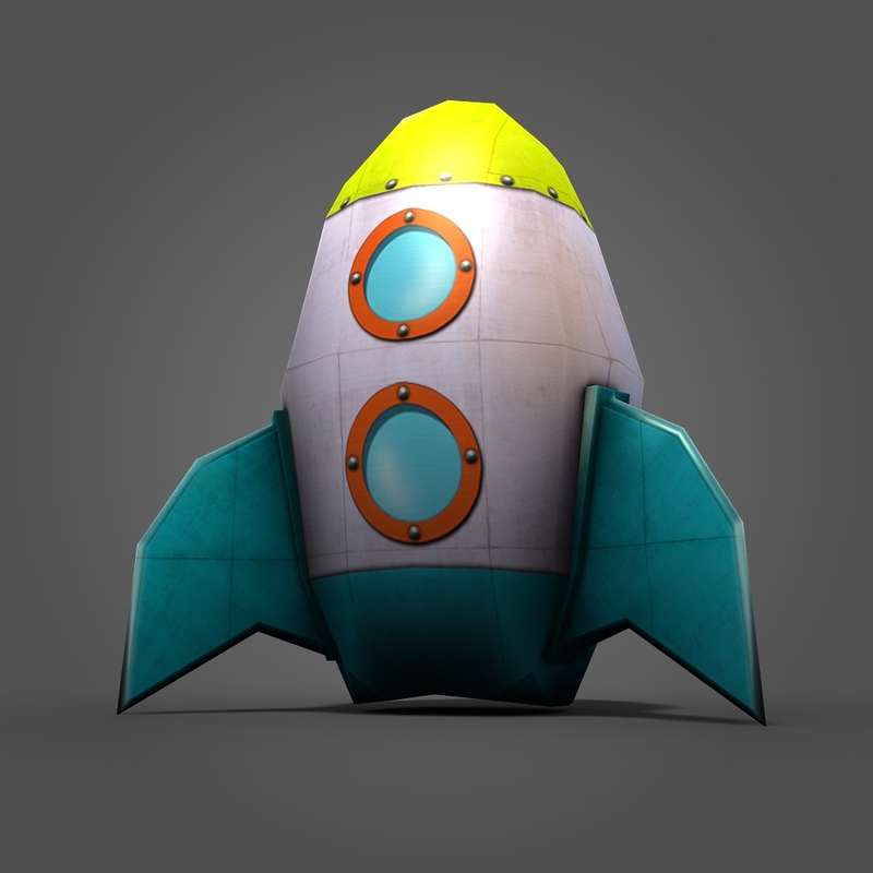 3d model cartoon rocket