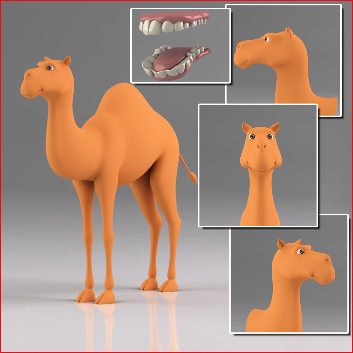 cartoon camel obj