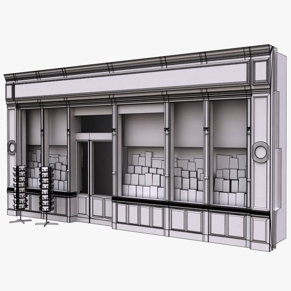 3d typical paris shop store model
