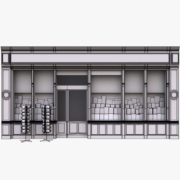 3d typical paris shop store model