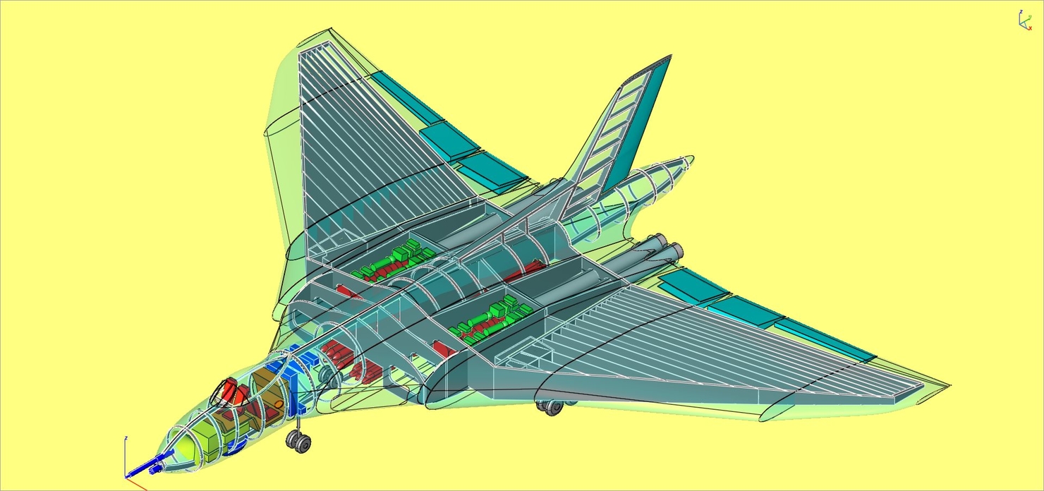 3d avro vulcan solid assembly