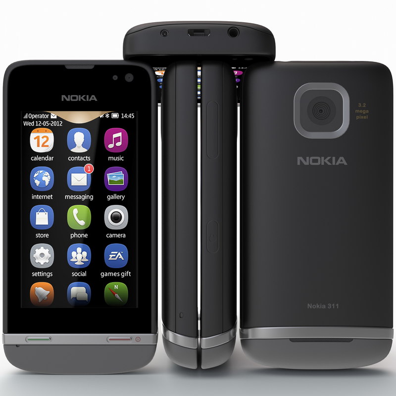 3d nokia asha 311 modeled model