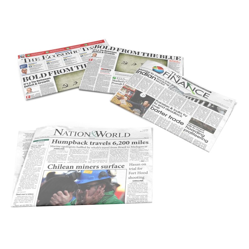 3d model newspapers realistic