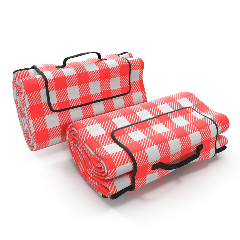 picnic blanket red folded c4d