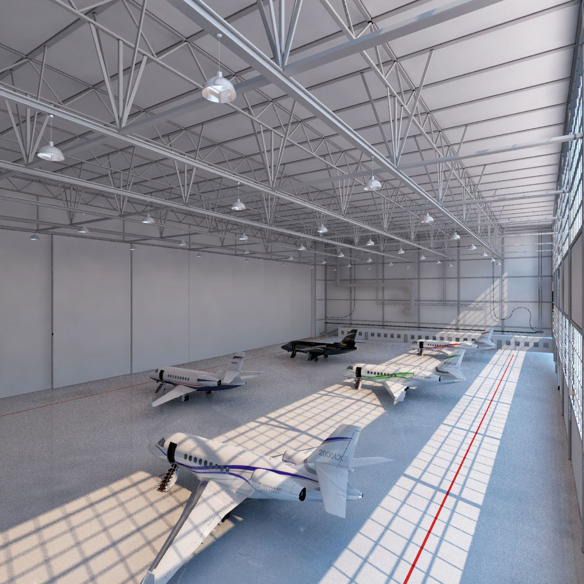 3d model aircrafts hangar