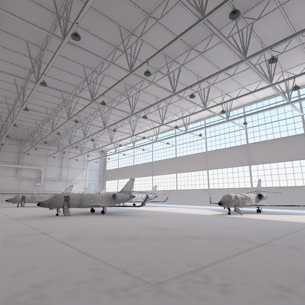 3d model aircrafts hangar
