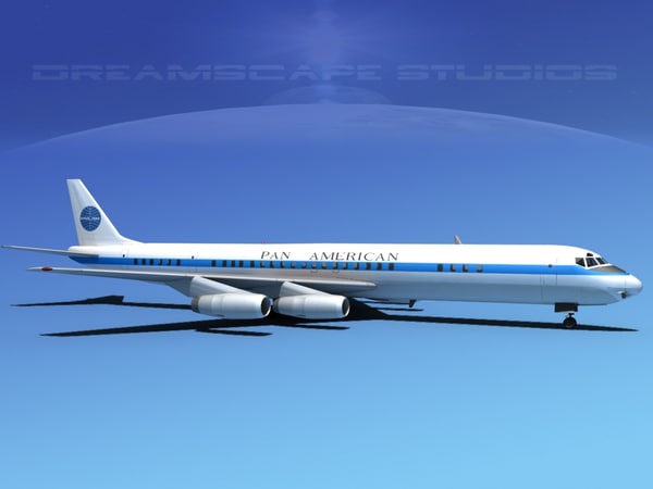 3d douglas dc-8 model