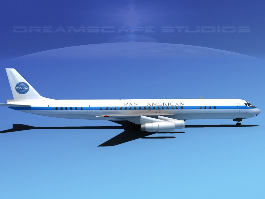 3d douglas dc-8 model