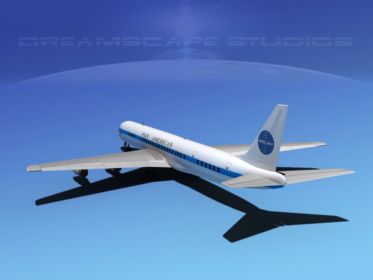 3d douglas dc-8 model