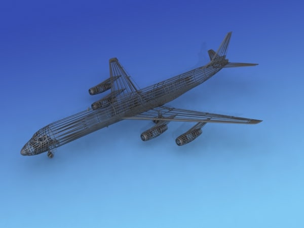 3d douglas dc-8 model