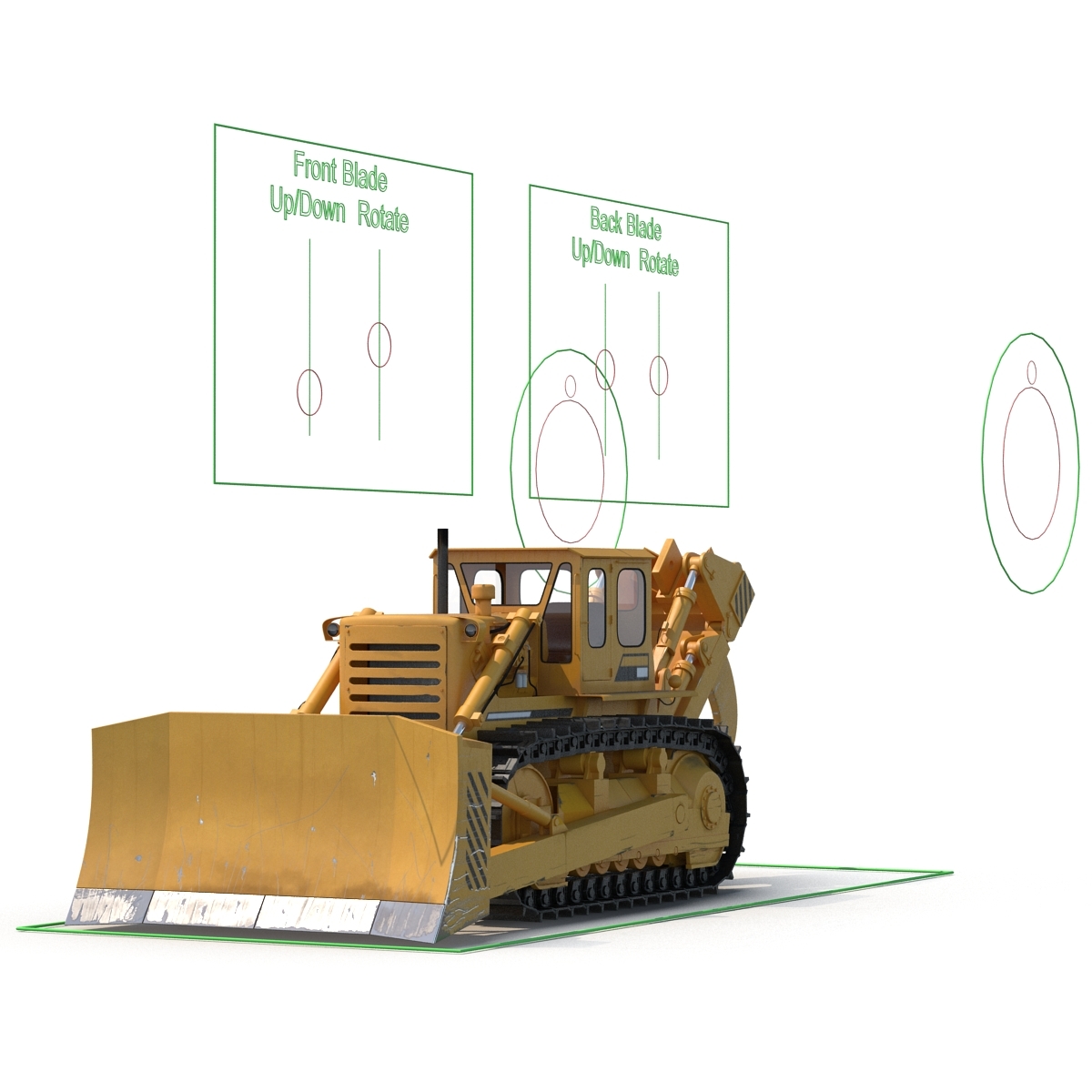 bulldozer rigged 3d model