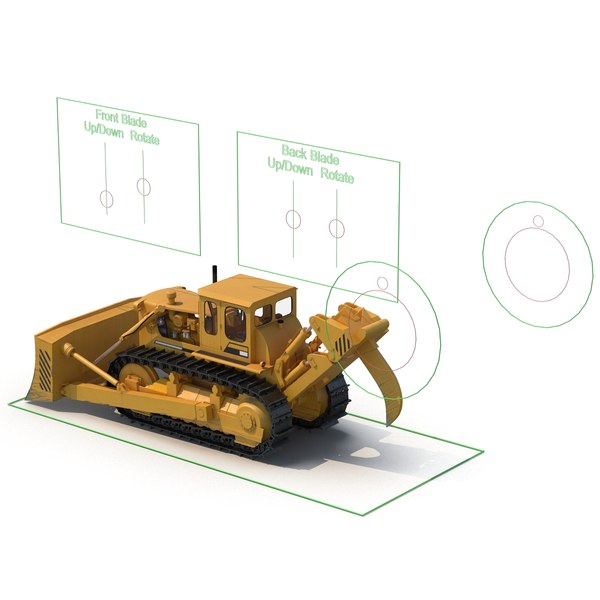 bulldozer rigged 3d model