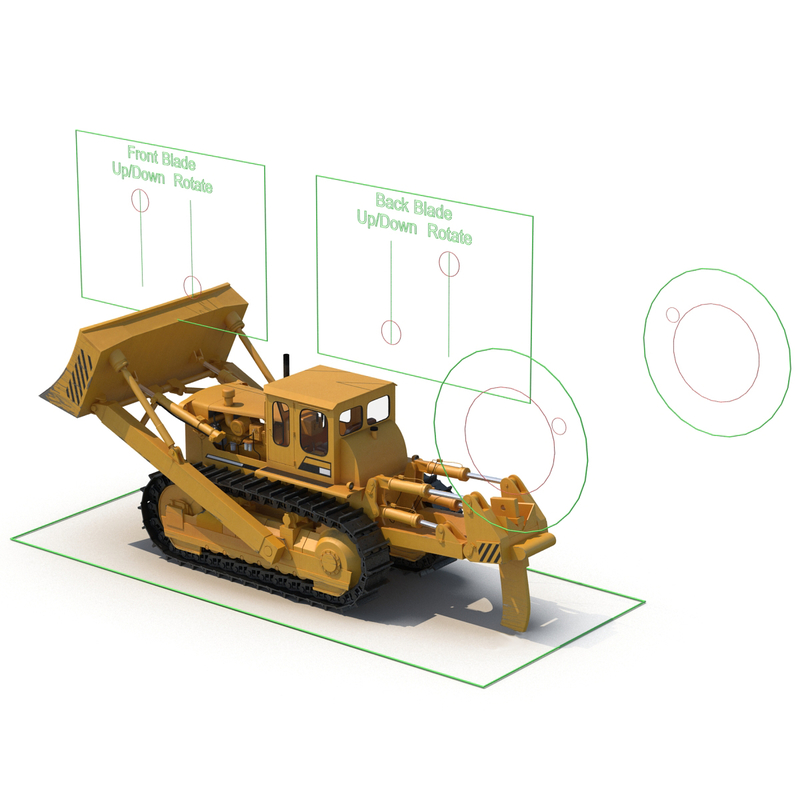 bulldozer rigged 3d model