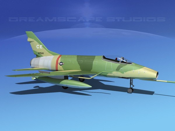 3d model super sabre north american
