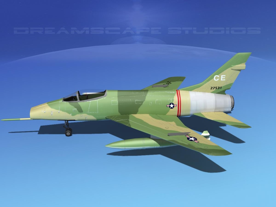 3d model super sabre north american