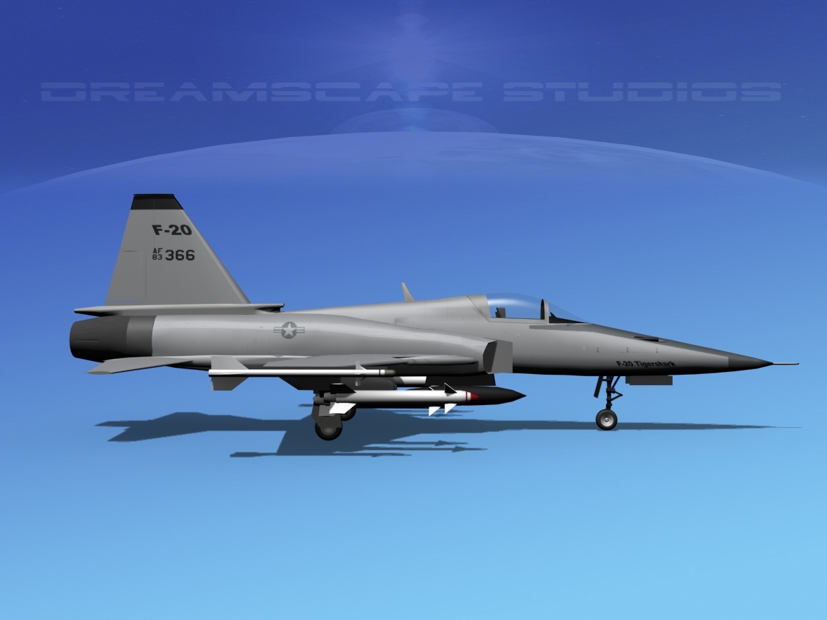 3d model northrop tigershark f-20 fighter