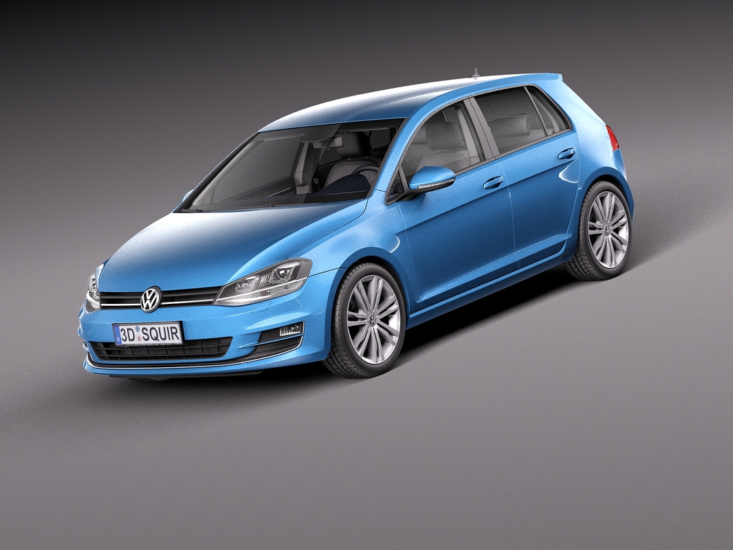 3d volkswagen golf vii 2013 model