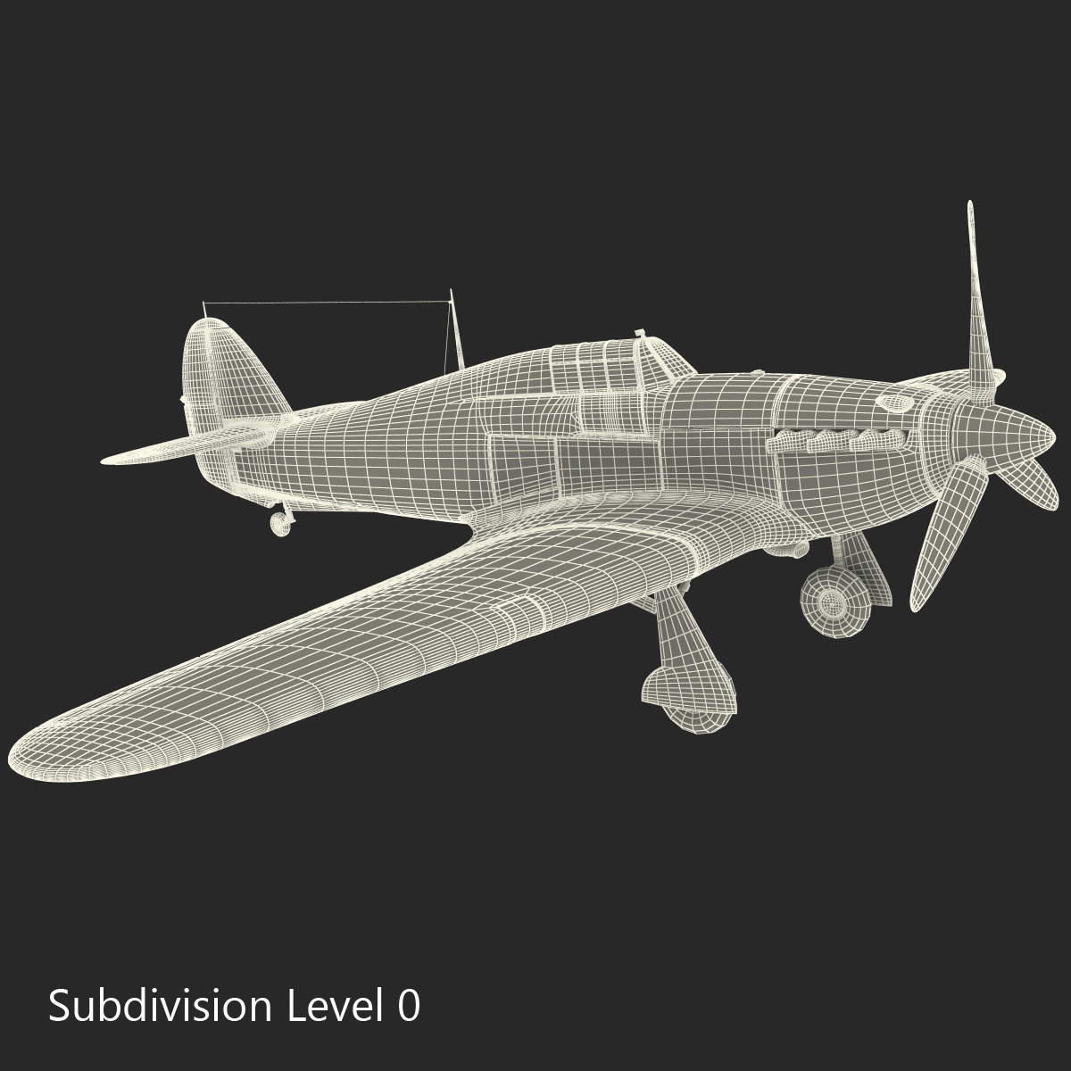 hawker hurricane wwii fighter 3d max