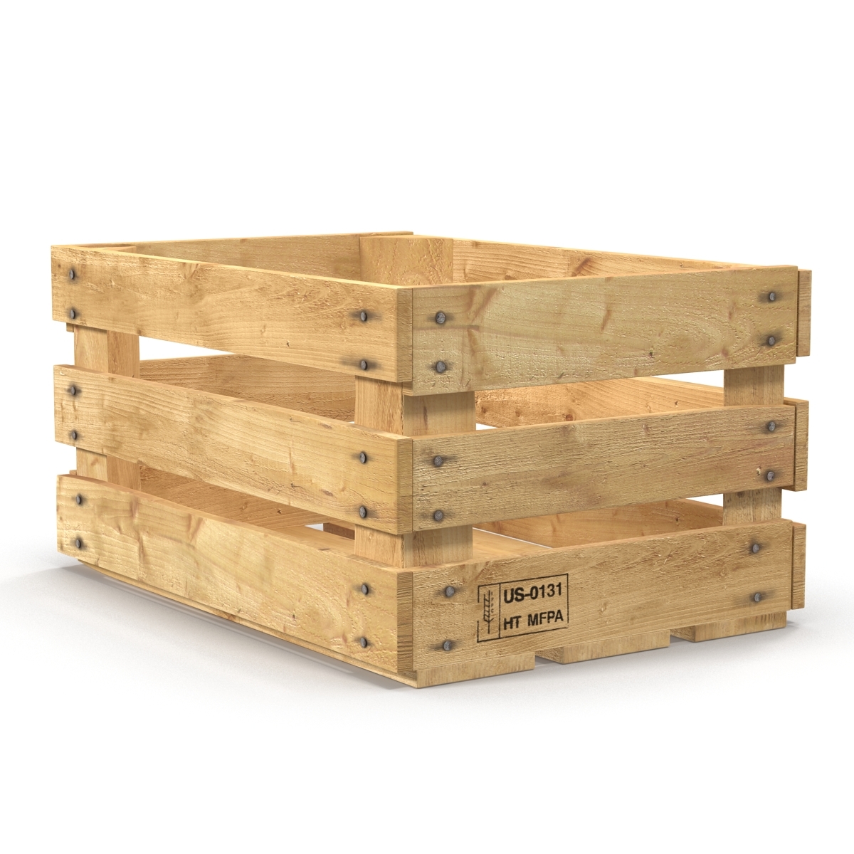 3d model wooden fruit crate