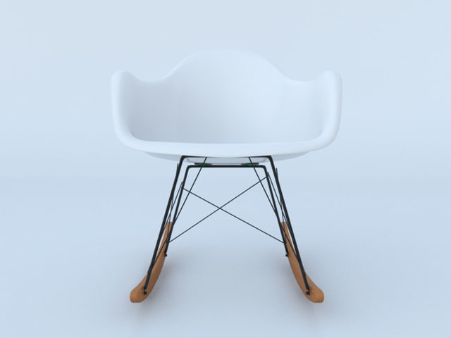3d charles eames plastic rocking chair model
