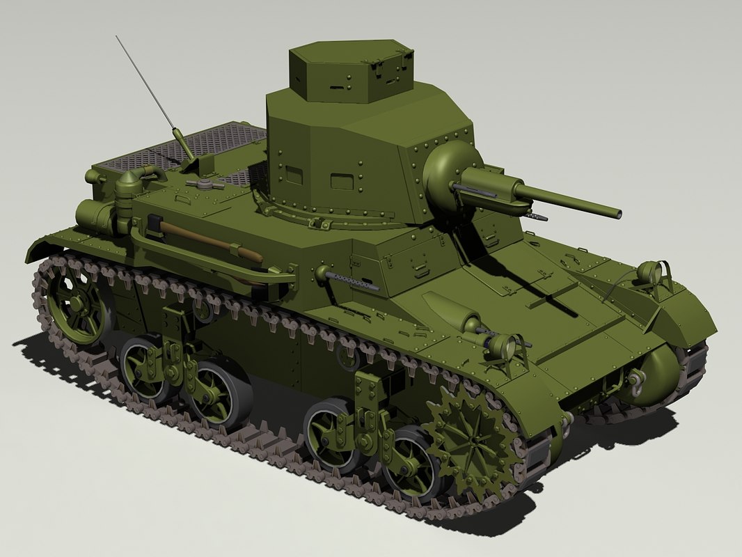 light tank m2 m2a4 3d model