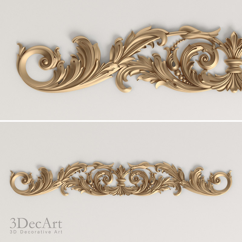 carved scroll cnc 3d model