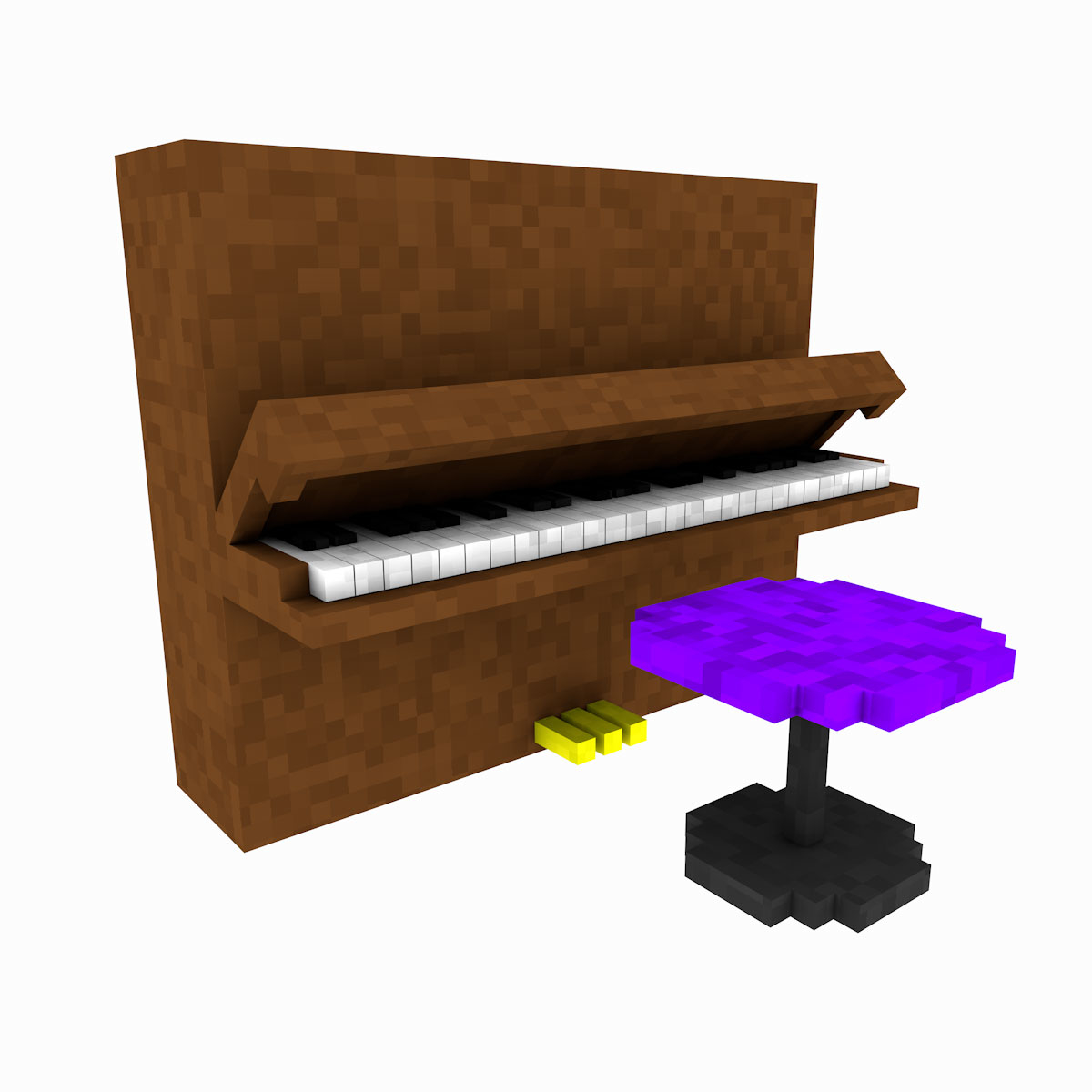 3d minecraft piano pack model