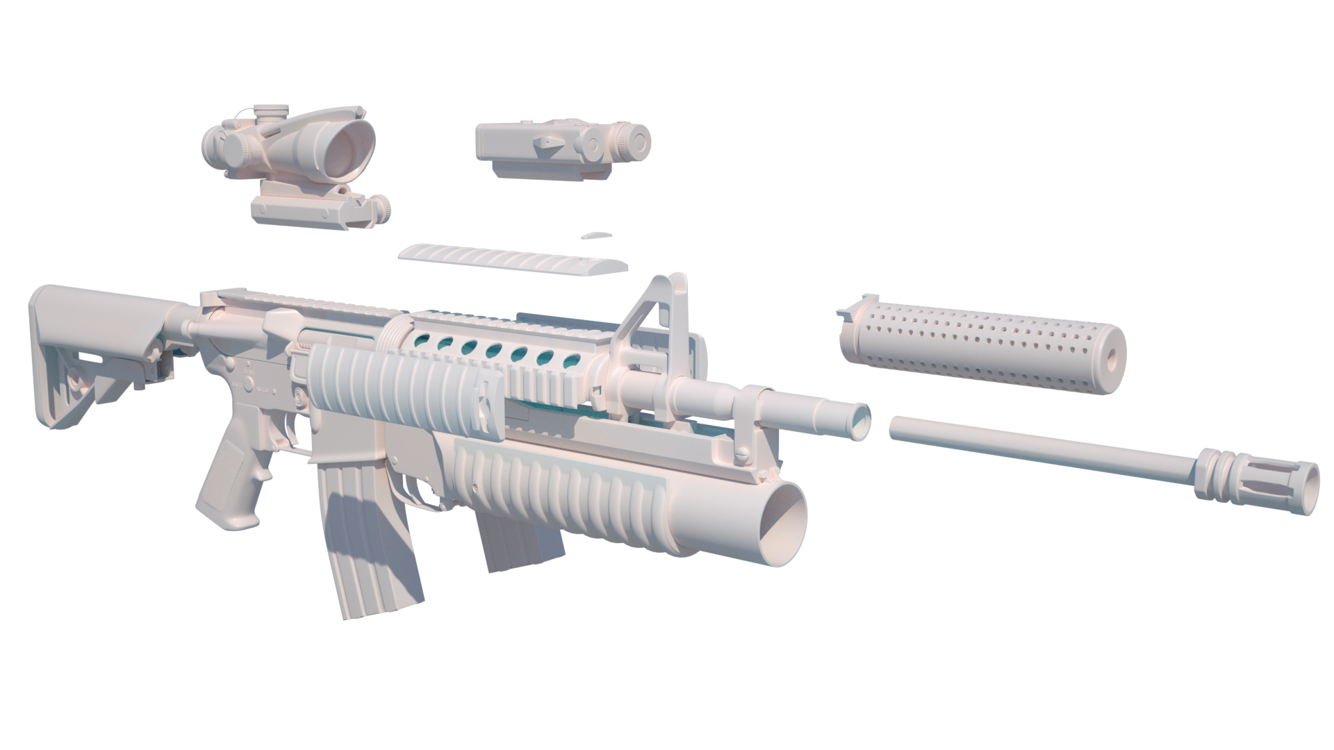 modelo 3d Colt M4A1 modded - TurboSquid 916006