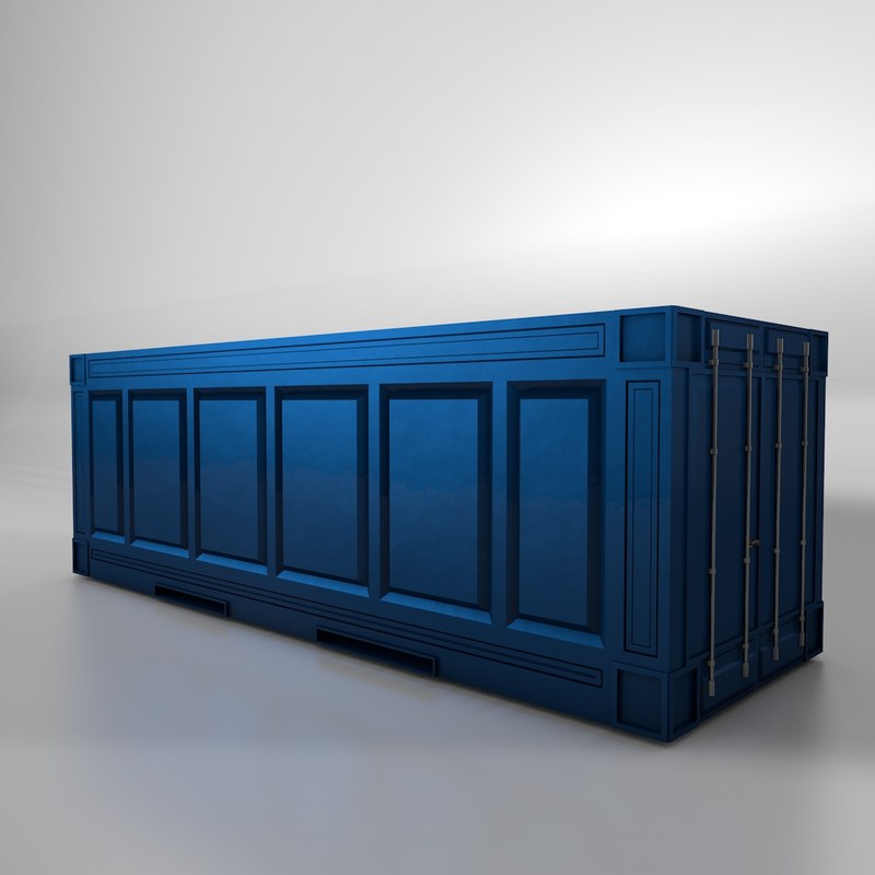 metal shipping crate c4d