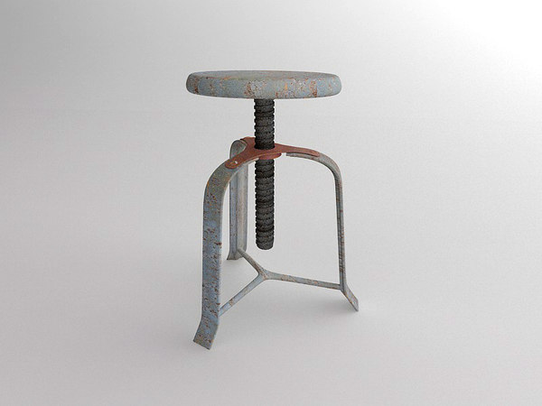 3d model rusty broken stool