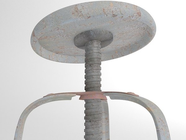 3d model rusty broken stool