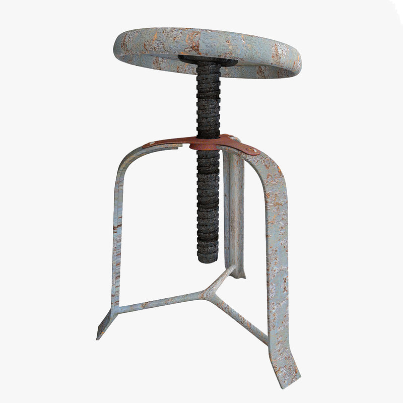 3d model rusty broken stool