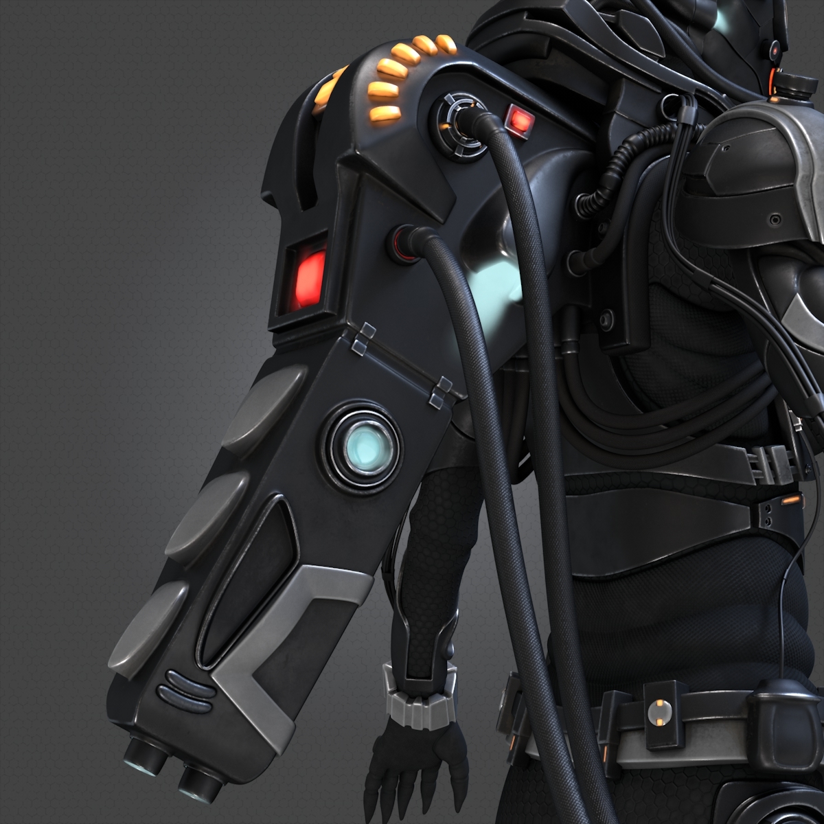3d model of female cyborg