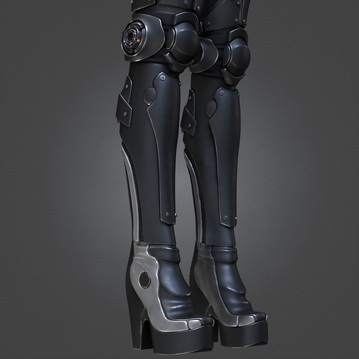 3d model of female cyborg