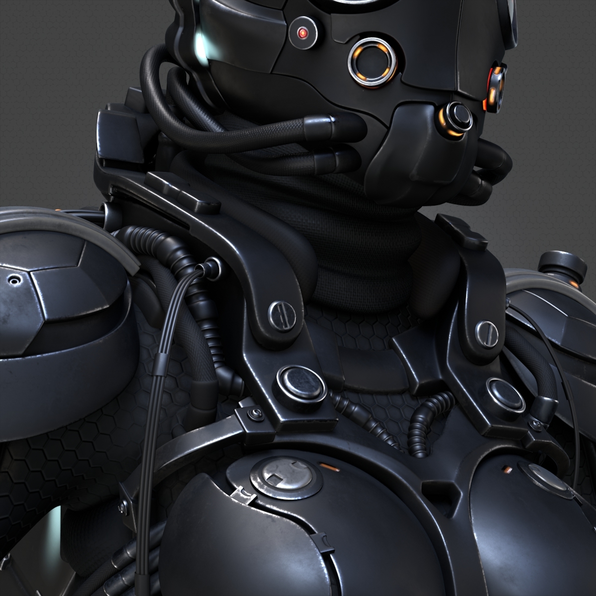 3d model of female cyborg