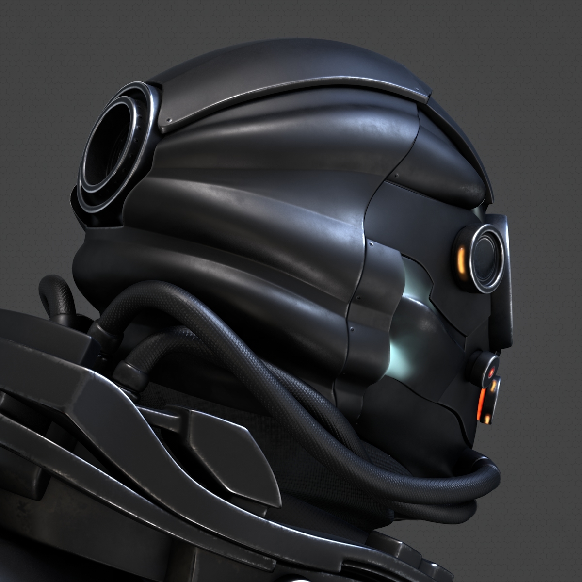 3d model of female cyborg