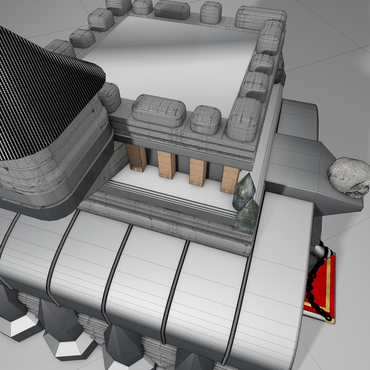 clash clans town hall 3d c4d