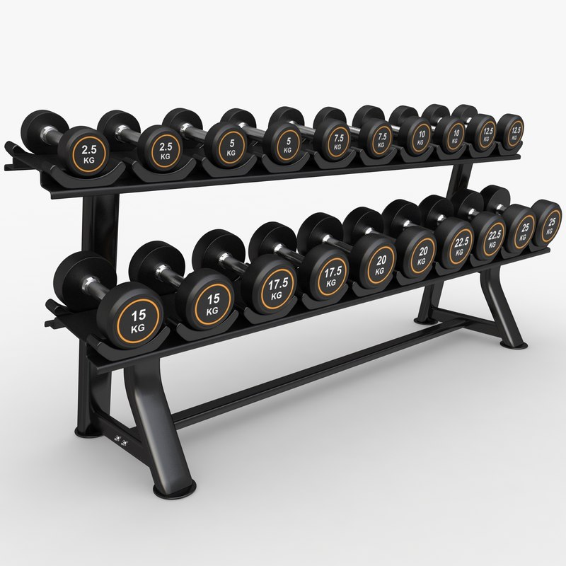 3d dumbbell rack model