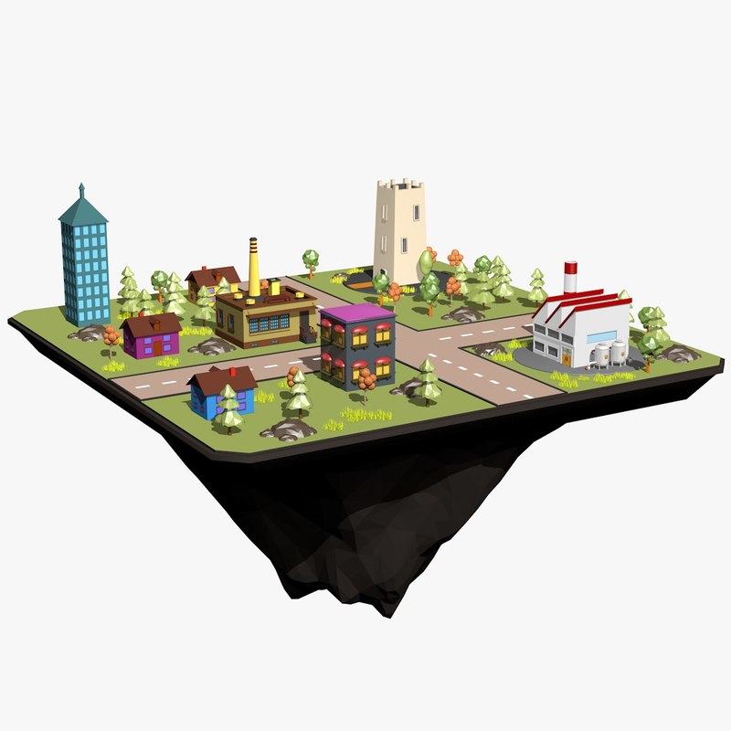 cartoon scene 3d c4d