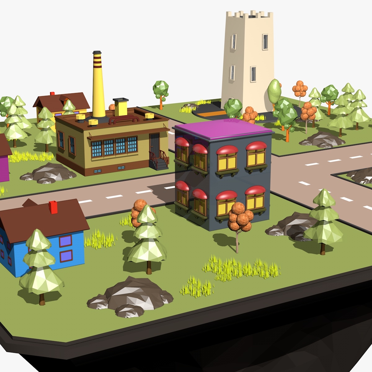 cartoon scene 3d c4d