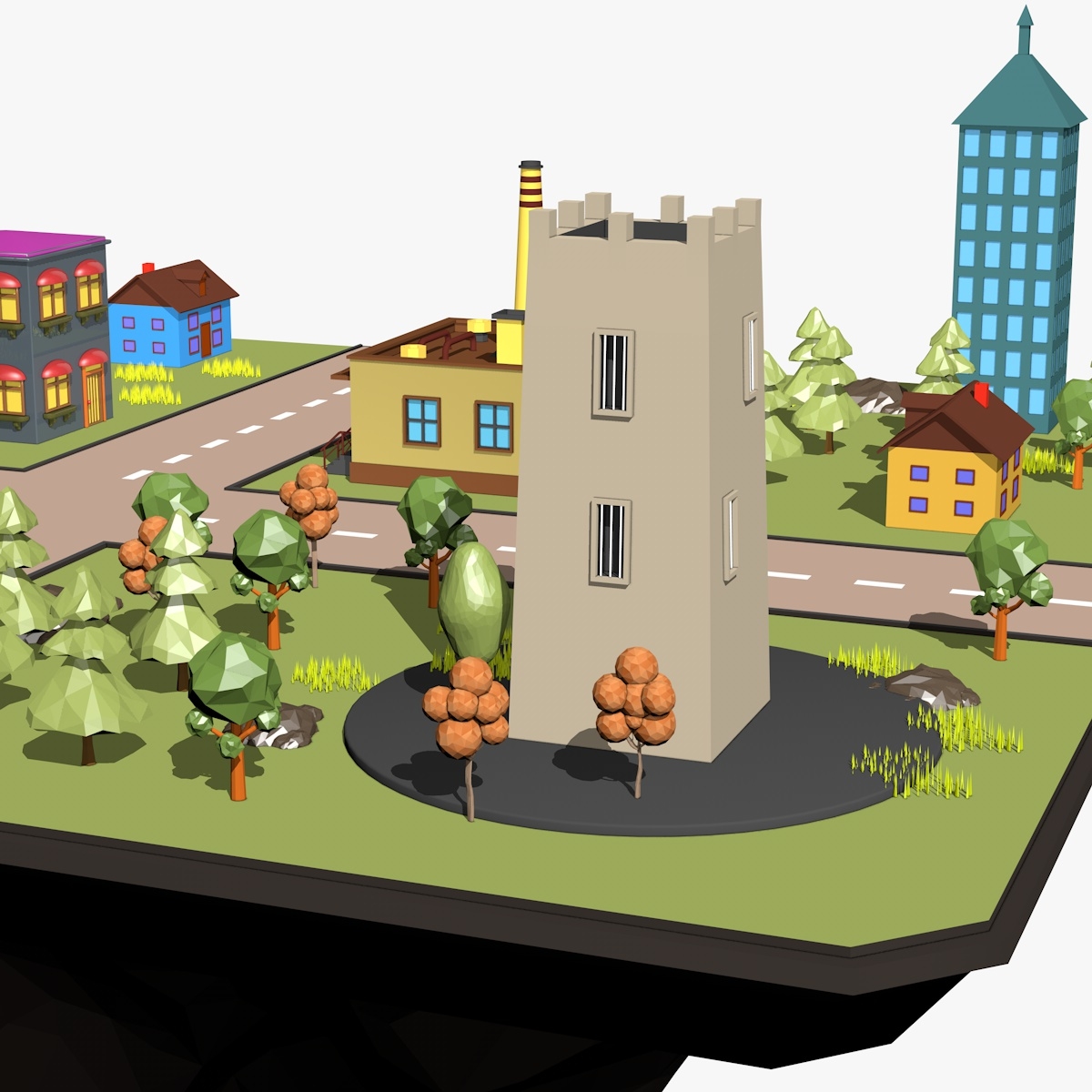 cartoon scene 3d c4d