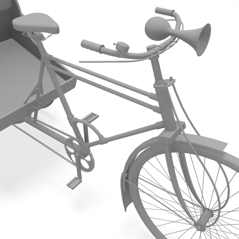 3d model cycle rickshaw