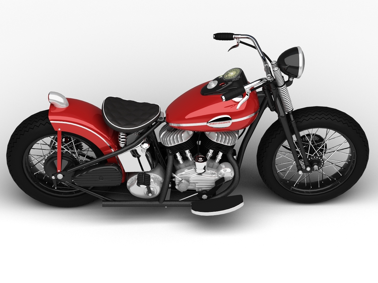 dxf harley-davidson wla bobber 1945