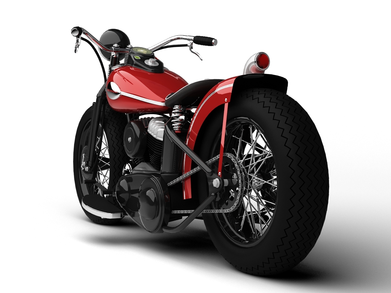 dxf harley-davidson wla bobber 1945