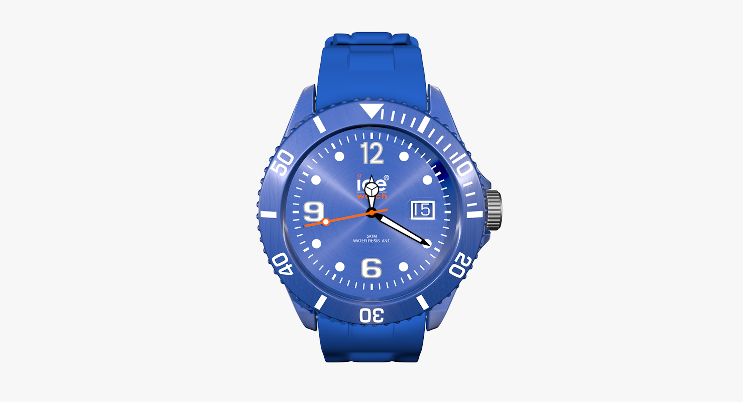 blue ice watch 3d model