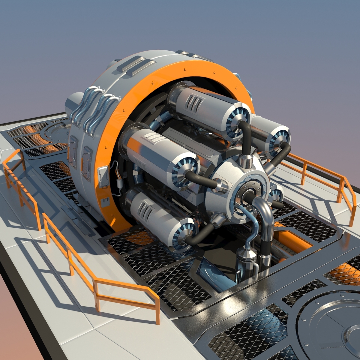 3dsmax futuristic reactor 2