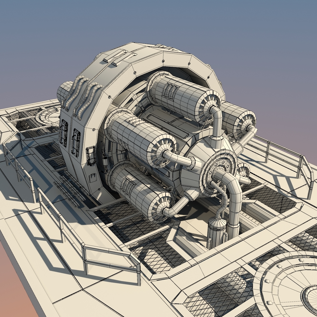 3dsmax futuristic reactor 2