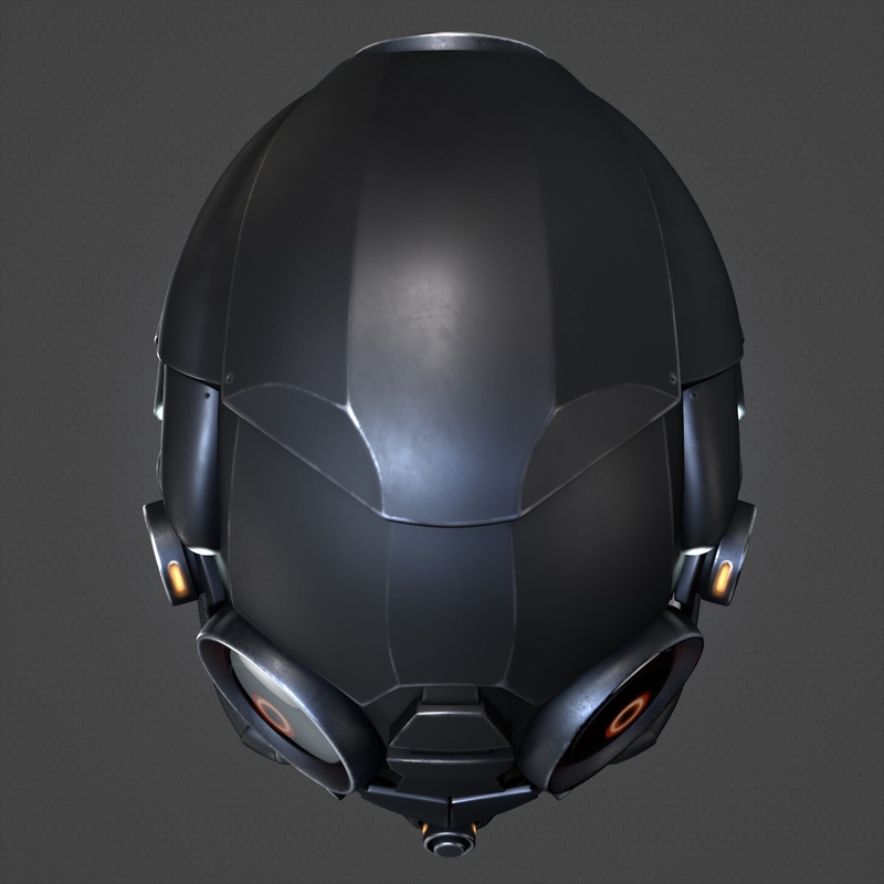 sci-fi helmet 3d c4d