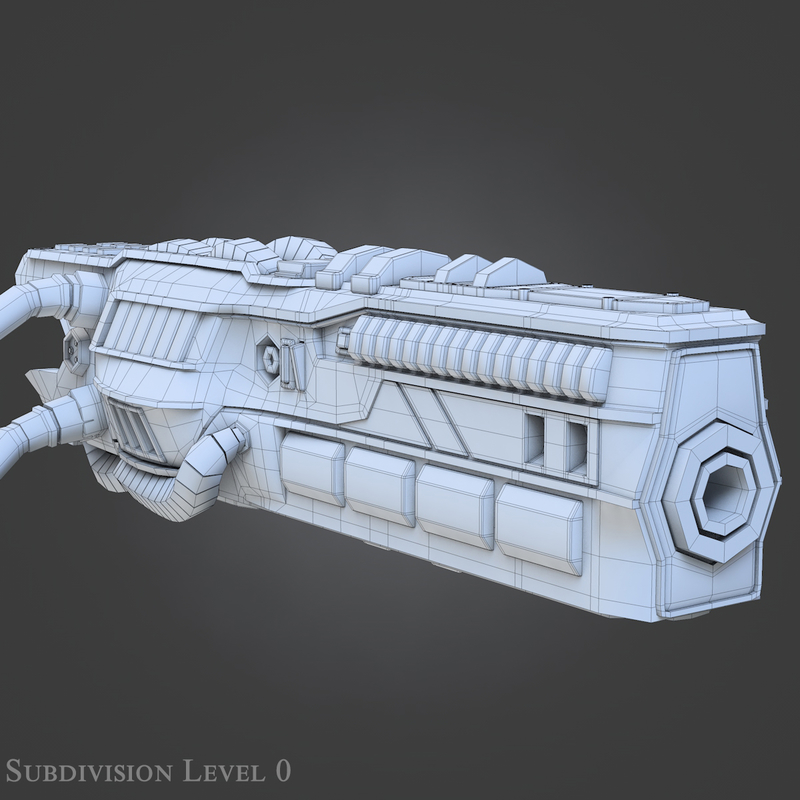 3d sci-fi weapon