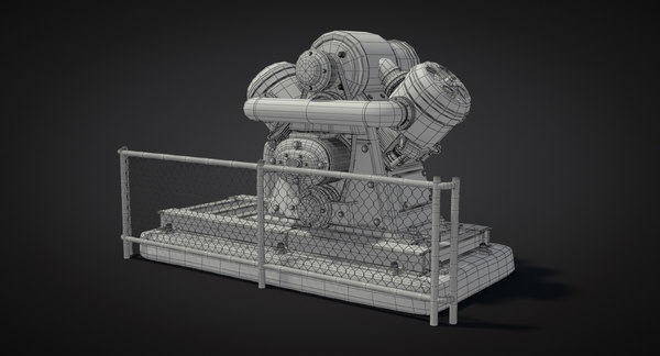 old factory generator machine 3d model